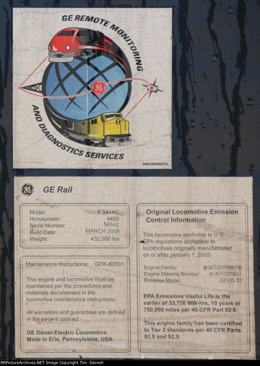 CSX 856 builder sticker